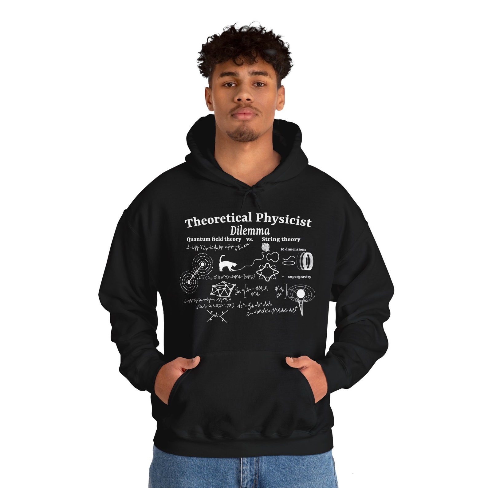 Physik Hoodie | String Theorie vs. Quantenphysik Pullover Sweater | Fan ...