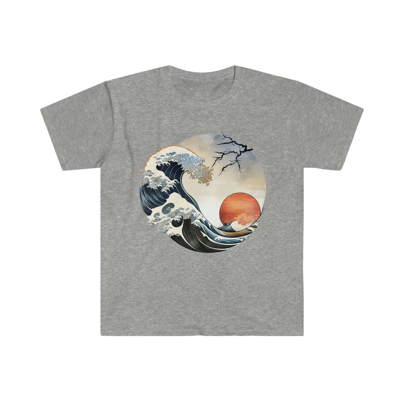 JAPANESE ART SHIRT, Kanji T-shirt, Wave off Kanagawa Katsushika Hokusai ...