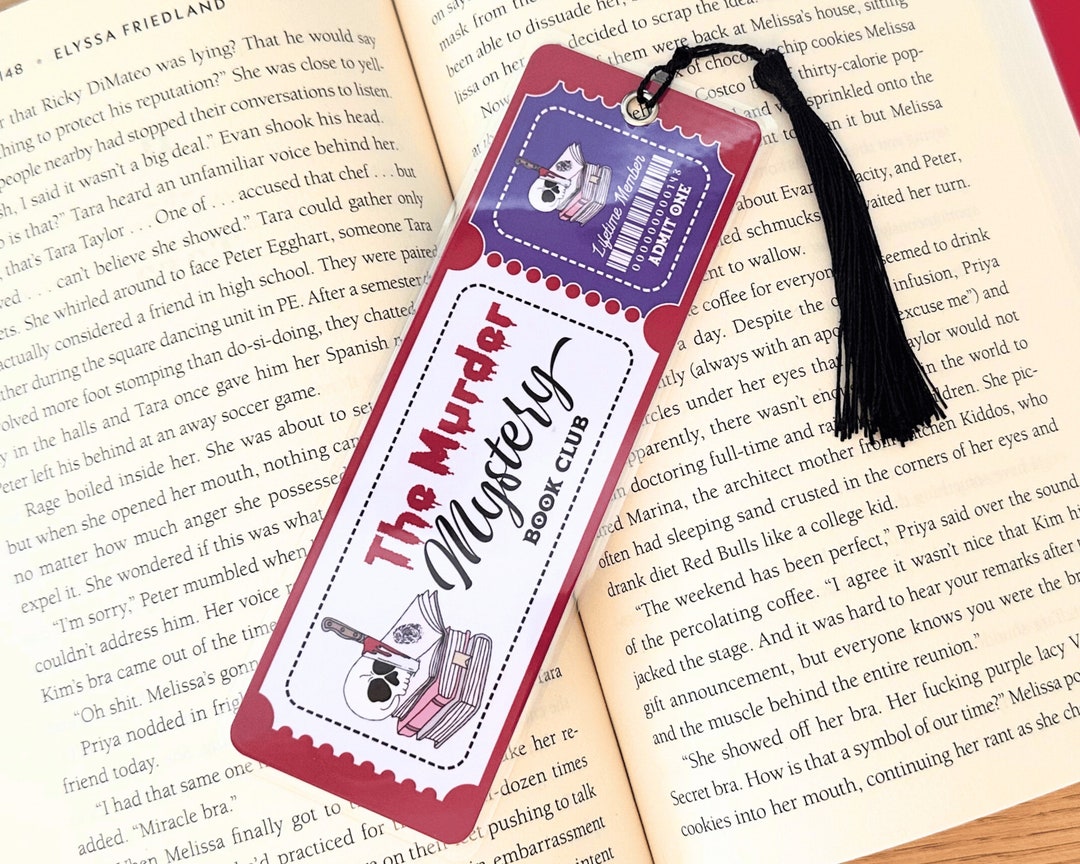 Murder Mystery Book Club, Handmade Bookmark, Book Lover Bookmark, Book ...