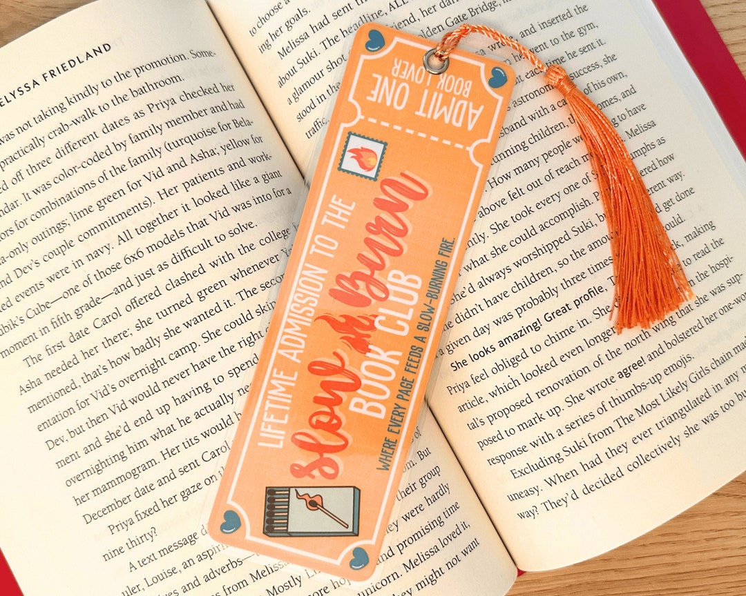 Slow Burn Book Club, Handmade Bookmark, Book Lover, Book Lover Gift ...