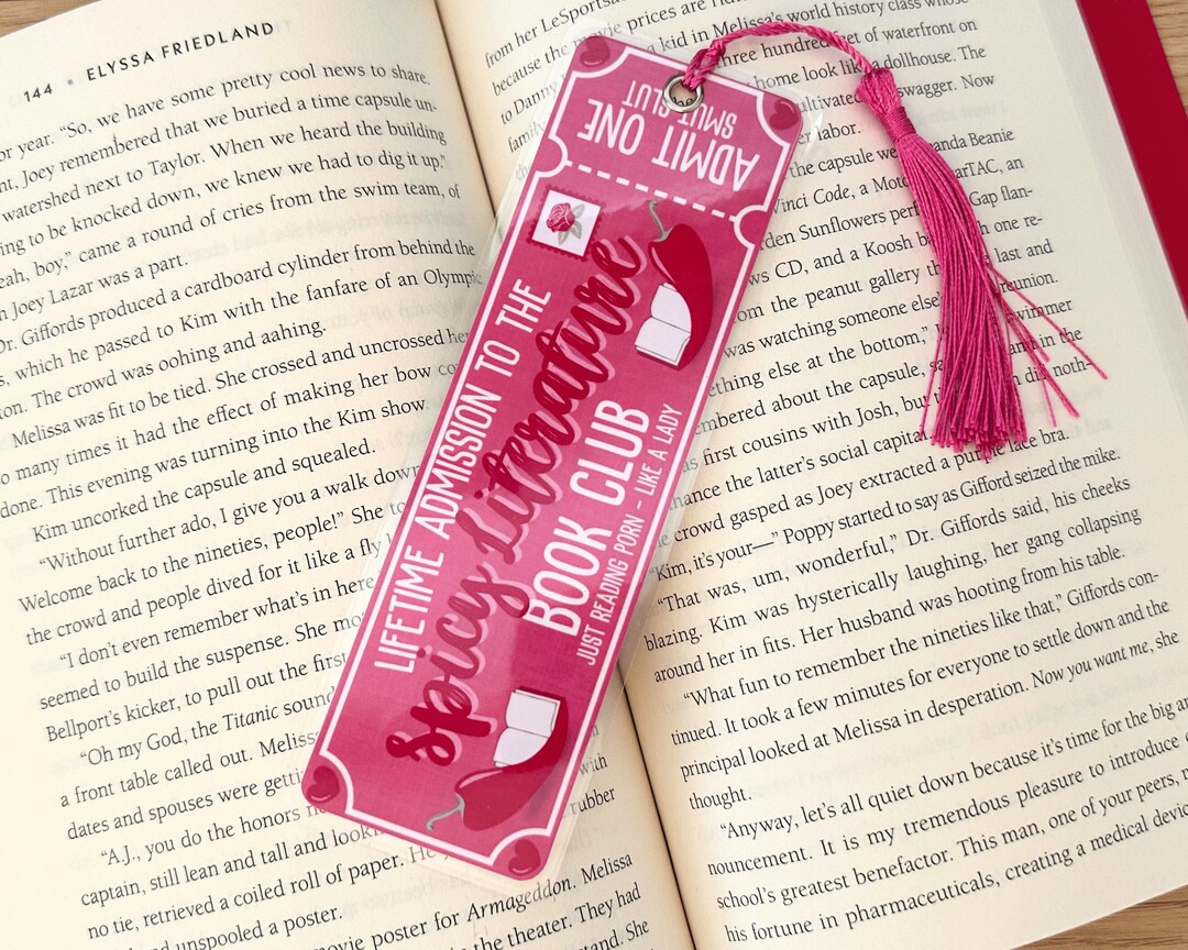 Spicy Literature Book Club, Handmade Bookmark, Book Lover Bookmark ...