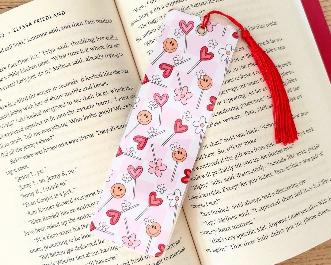 Valentine's Hearts, Handmade Bookmark, V-day Candy Bookmark, Book Lover ...
