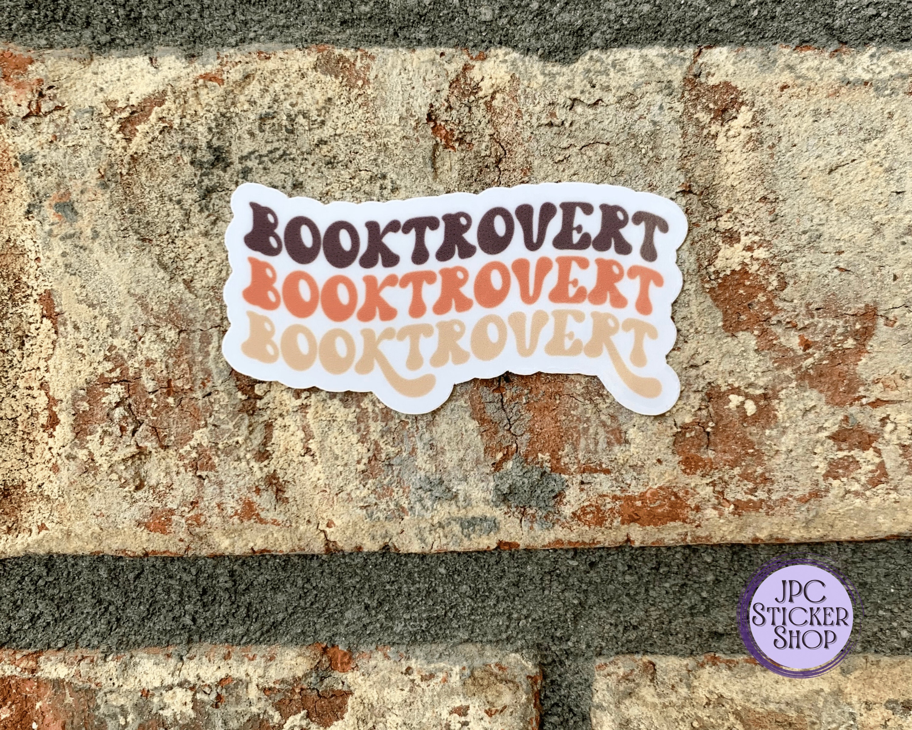 Retro Booktrovert Sticker Vinyl Stickers Stickers for - Etsy