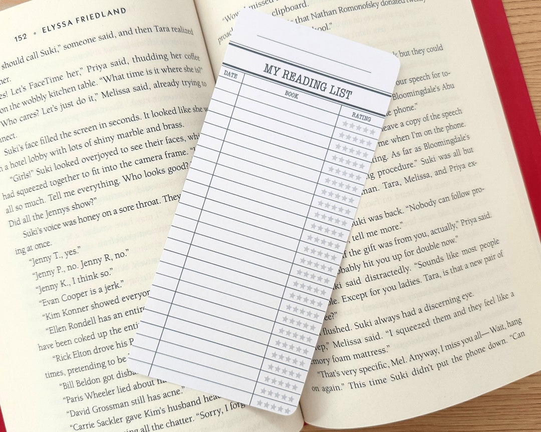 Reading Log Bookmark, Handmade Bookmark, Reading Tracker Bookmark ...