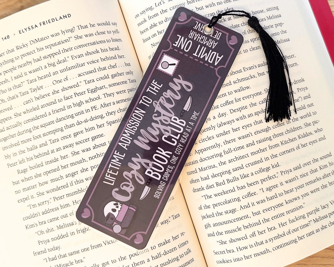 Cozy Mystery Book Club, Handmade Bookmark, Book Lover Bookmark, Book ...