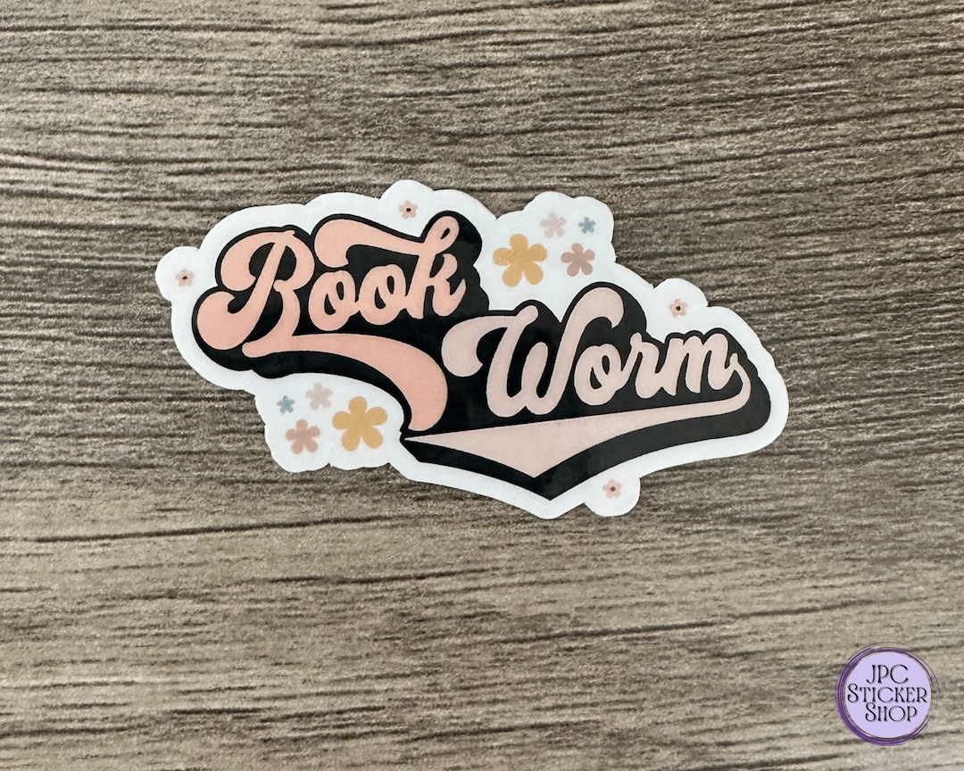 Retro Bookworm Sticker Vinyl Stickers Stickers for Laptop - Etsy