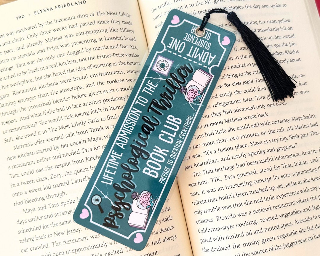 Psychological Thriller Book Club, Handmade Bookmark, Book Lover ...