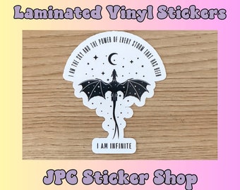 Fourth Wing I Am Infinite Bubble-free Stickers - Etsy