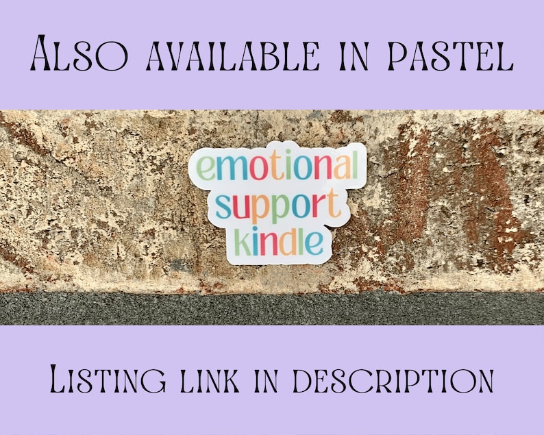 Emotional Support Kindle Vinyl Sticker Stickers for Laptop - Etsy