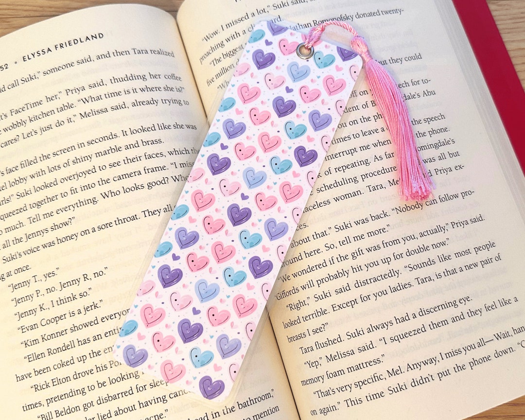 Pastel Hearts, Handmade Bookmark, Valentine's Hearts Bookmark, Book ...