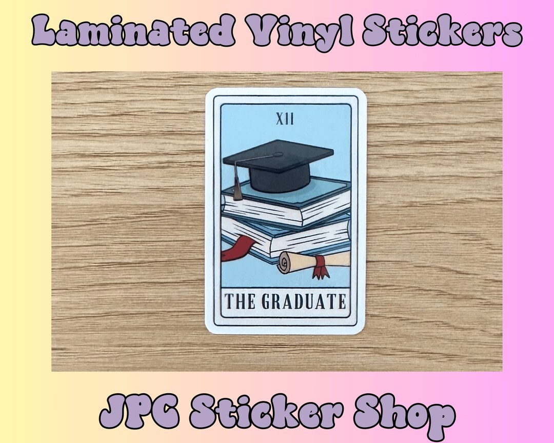 Graduate Tarot Card Sticker, Vinyl Sticker, Kindle Sticker, Book Lover ...