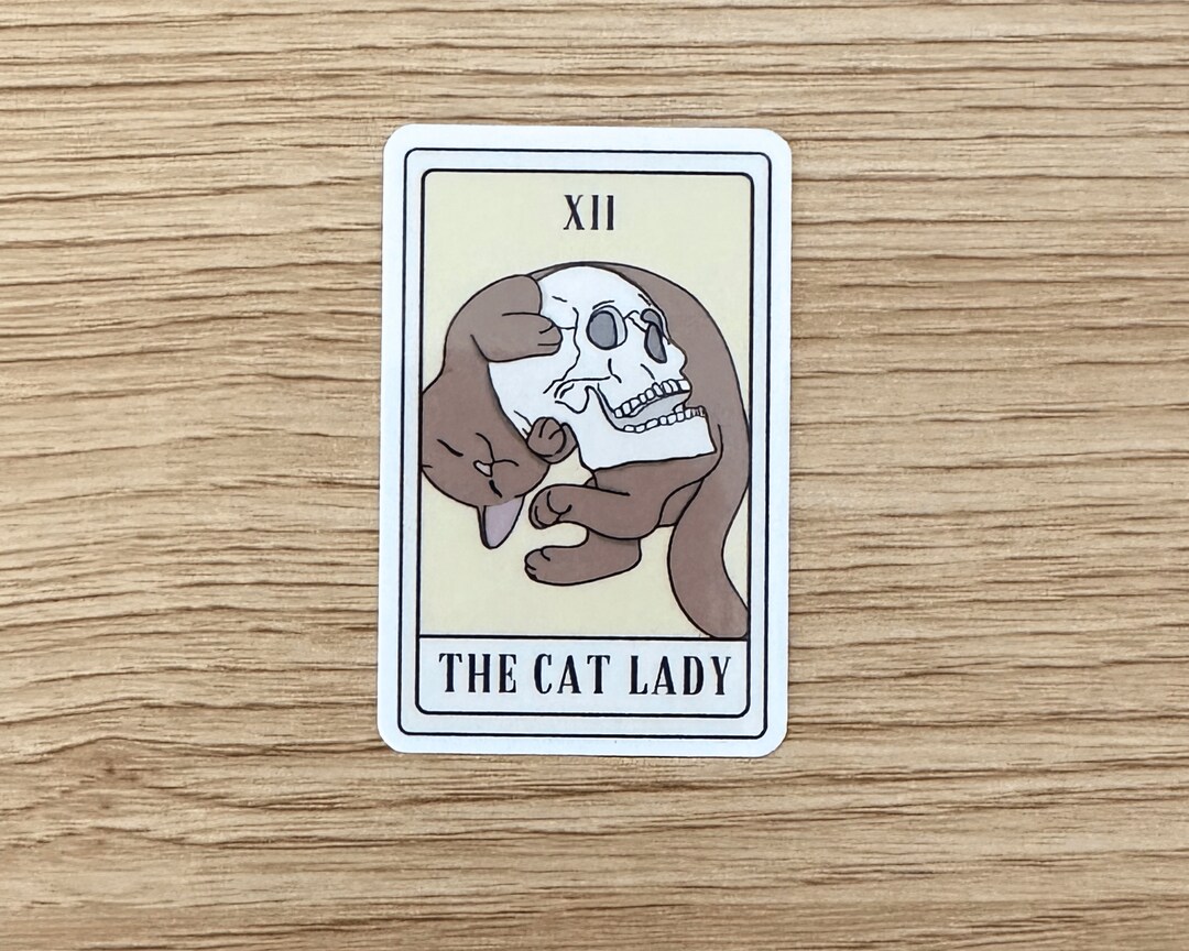 Cat Lady Tarot Card Sticker Vinyl Stickers Kindle Sticker - Etsy