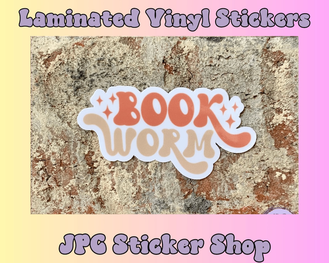 Retro Bookworm Sticker, Bookish Sticker, Book Lover Gift, Bookish Merch ...