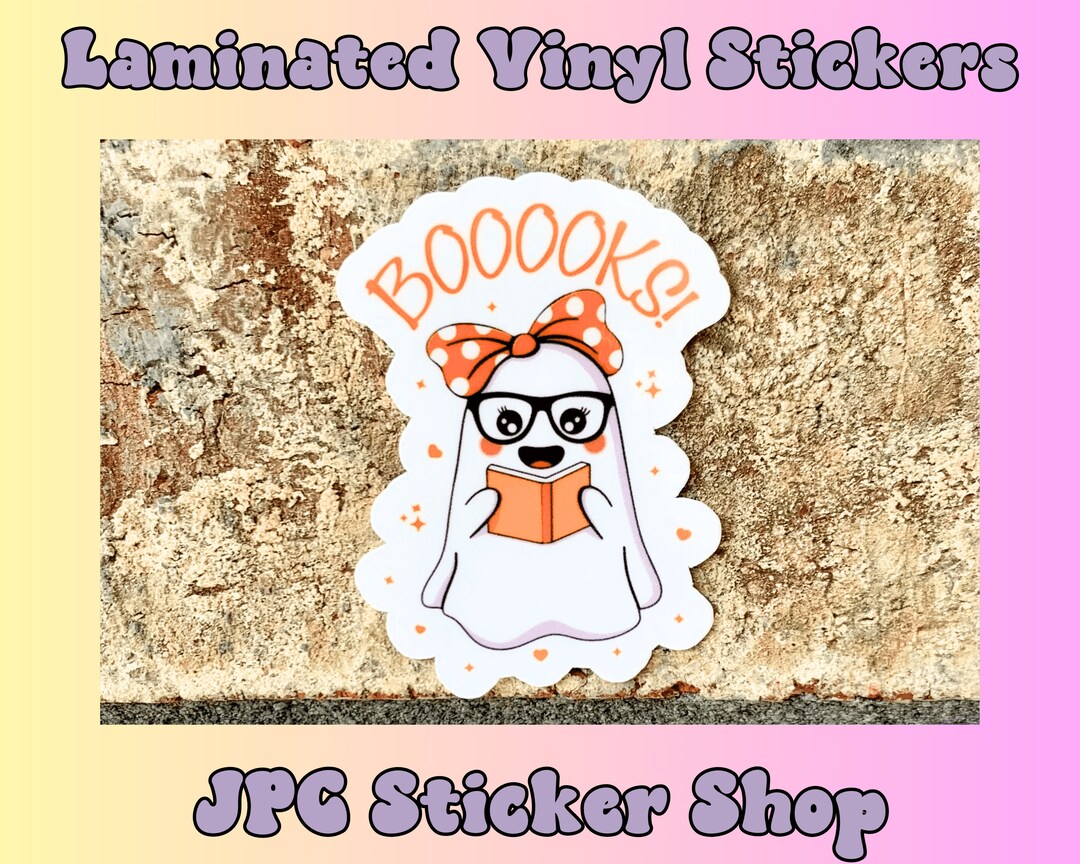 Ghost Reading Sticker, Halloween Book Lover Gift, Vinyl Decal - Etsy