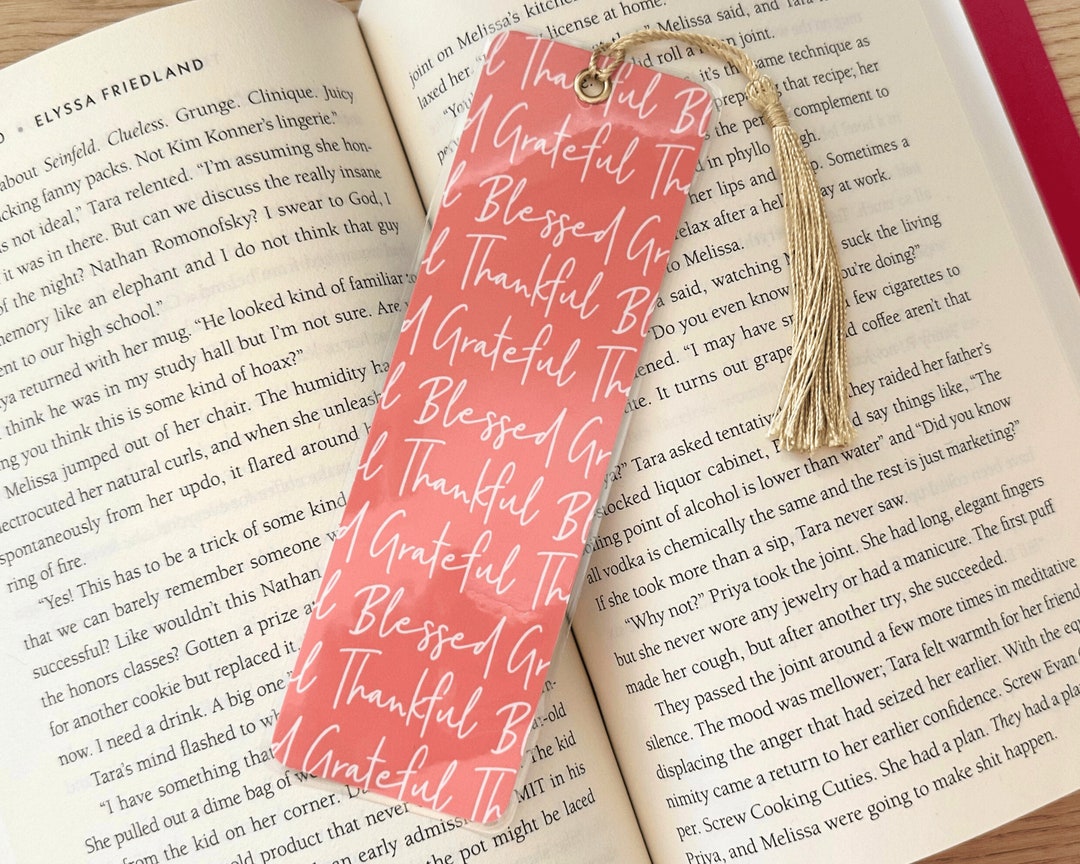 Thankful Grateful Blessed Bookmark, Handmade Bookmark, Autumn Bookmark ...
