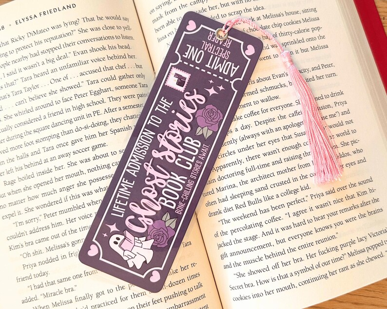 Ghost Stories Book Club, Handmade Bookmark, Book Lover Bookmark, Book ...