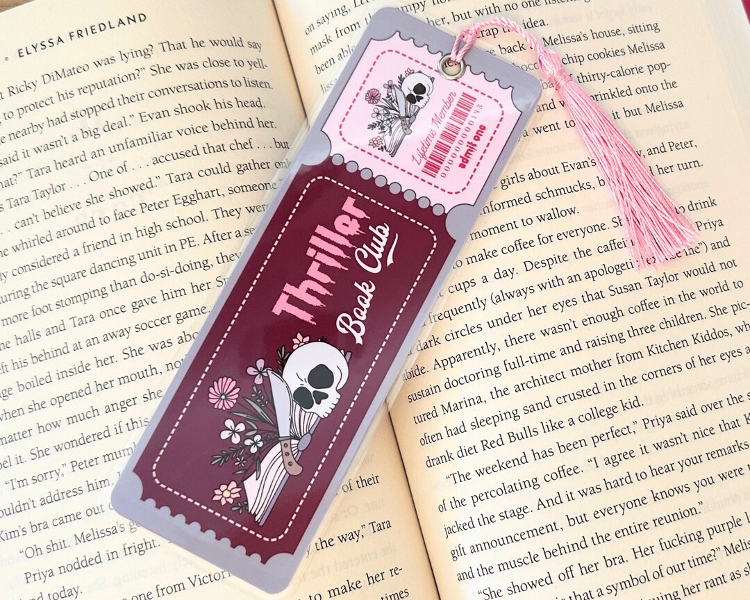Thriller Book Club, Handmade Bookmark, Book Lover Bookmark, Book Lover ...
