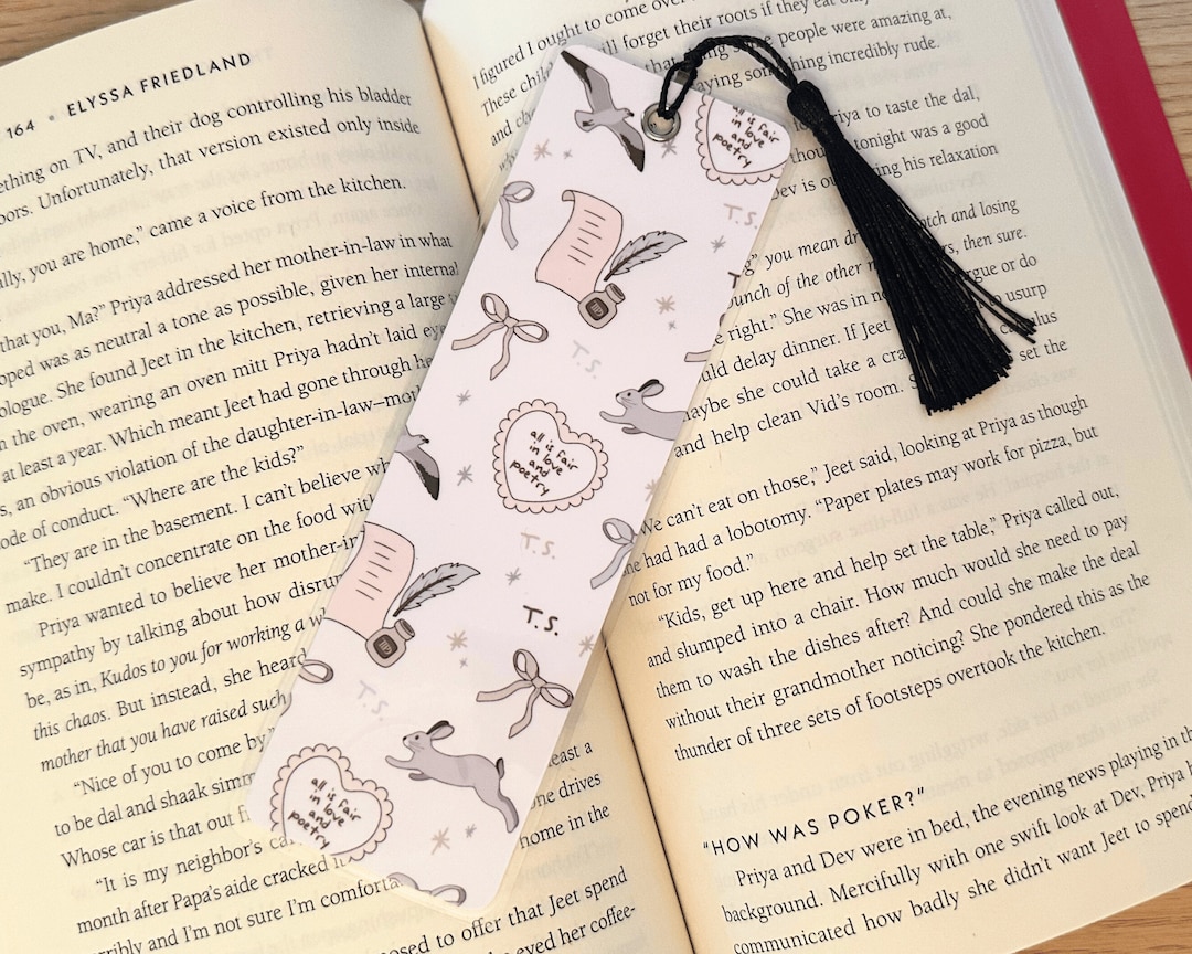 Poet's Bookmark, Handmade Bookmark, Music Lover Bookmark, Book Lover ...