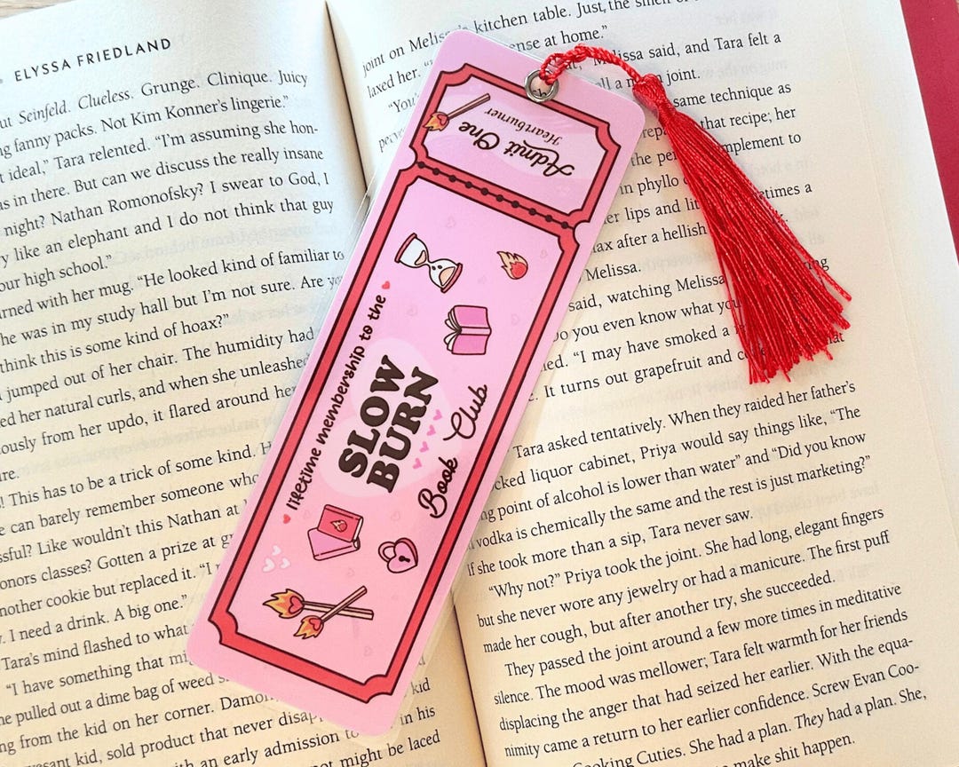 Slow Burn Book Club, Handmade Bookmark, Book Lover Bookmark, Book Lover ...