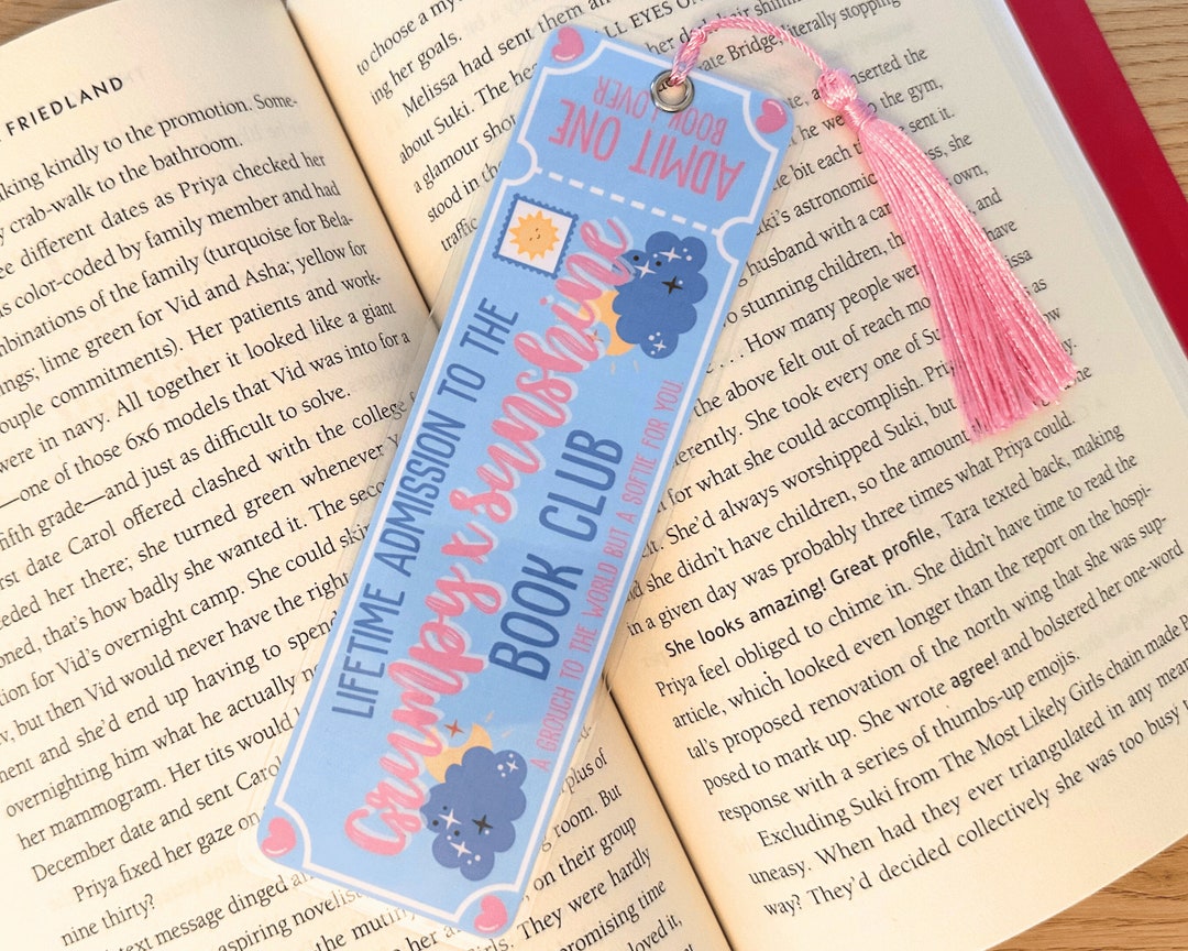 Grumpy Sunshine Book Club, Handmade Bookmark, Book Lover, Book Lover ...
