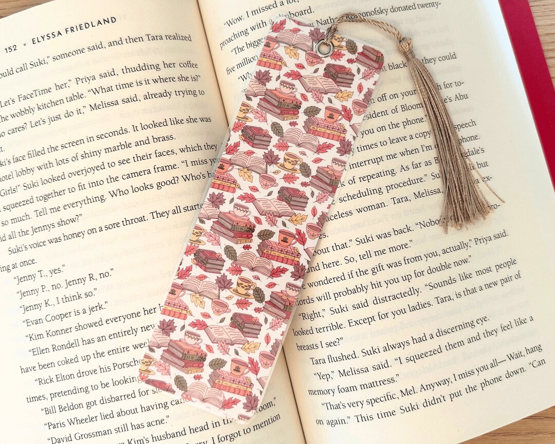 Autumn Bookstack Bookmark, Handmade Bookmark, Thanksgiving, Book Lover ...