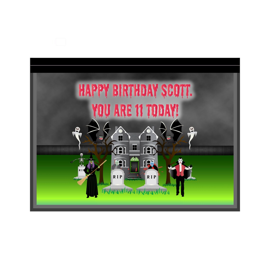 Haunted House Personalised Birthday Card - Etsy