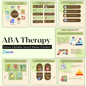 ABA Therapy Templates Canva Editable ABA Therapy Educational Content ...