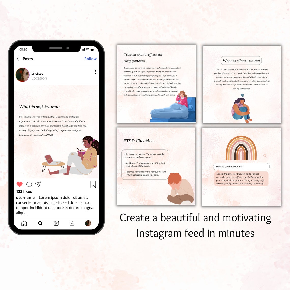 70 Trauma Templates | Canva Editable Trauma Educational Content ...