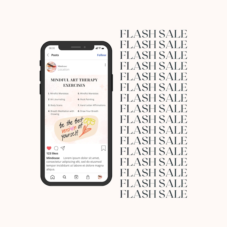 Mindful Art Therapy Instagram Post Templates, Canva Editable (digital ...