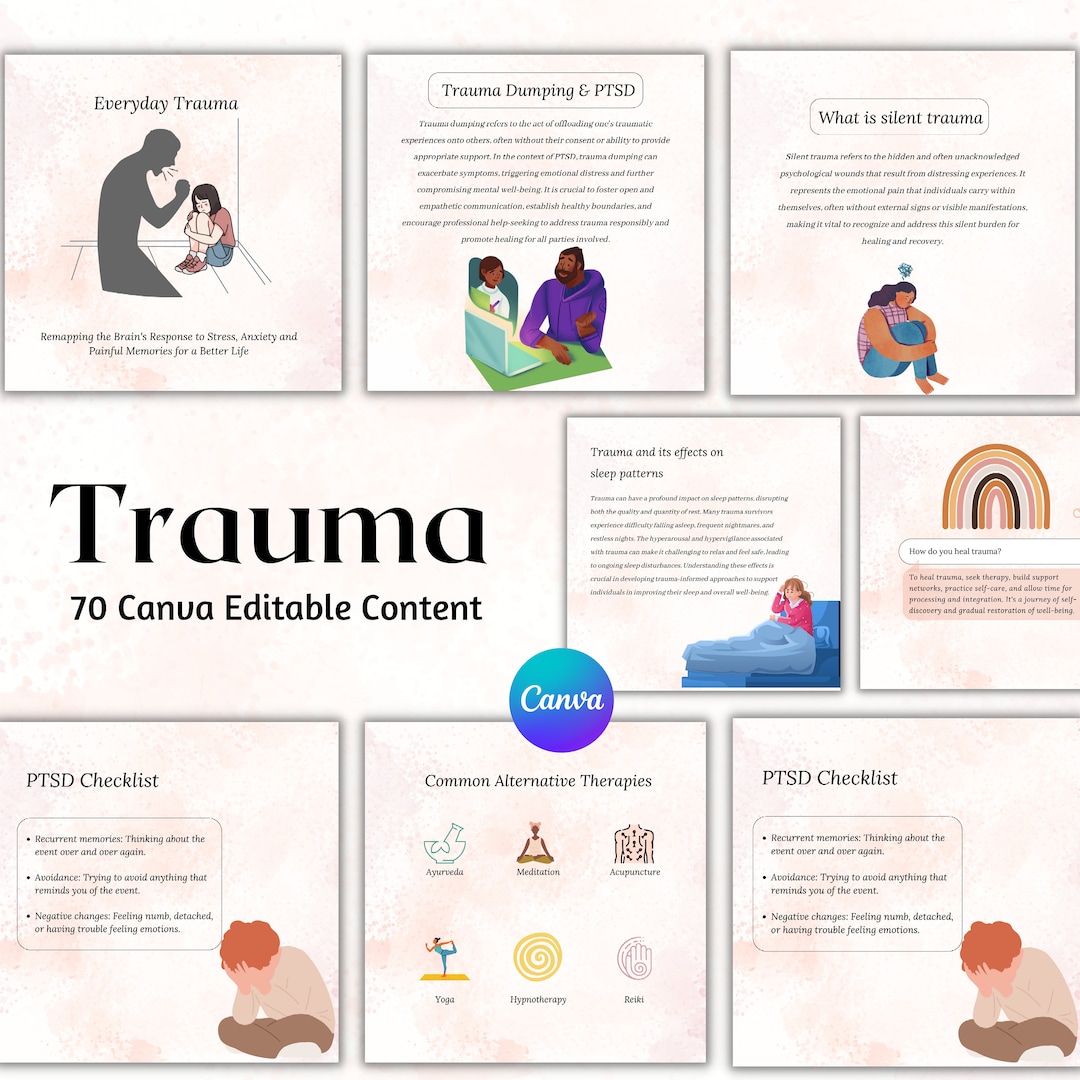 70 Trauma Templates | Canva Editable Trauma Educational Content ...