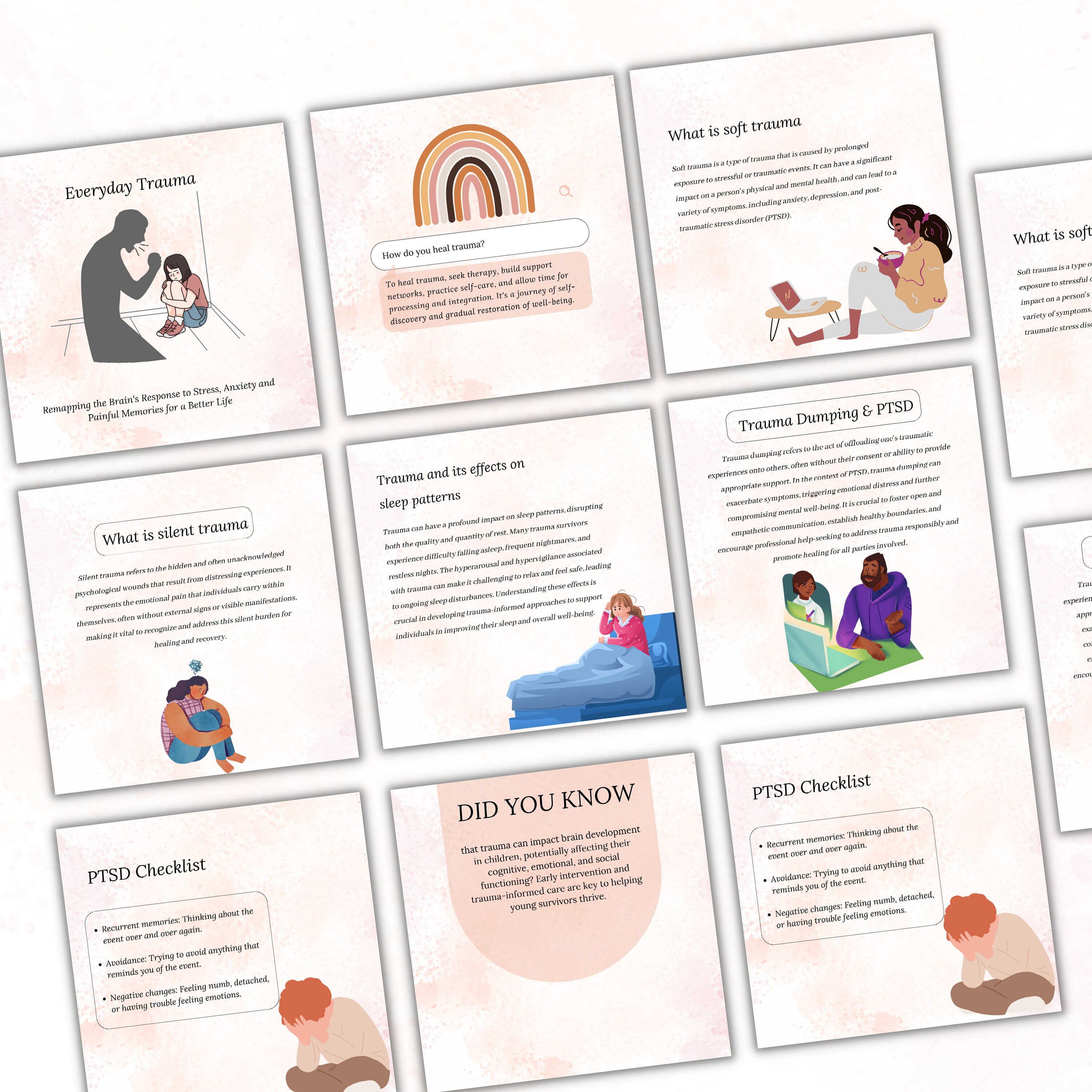 70 Trauma Templates | Canva Editable Trauma Educational Content ...