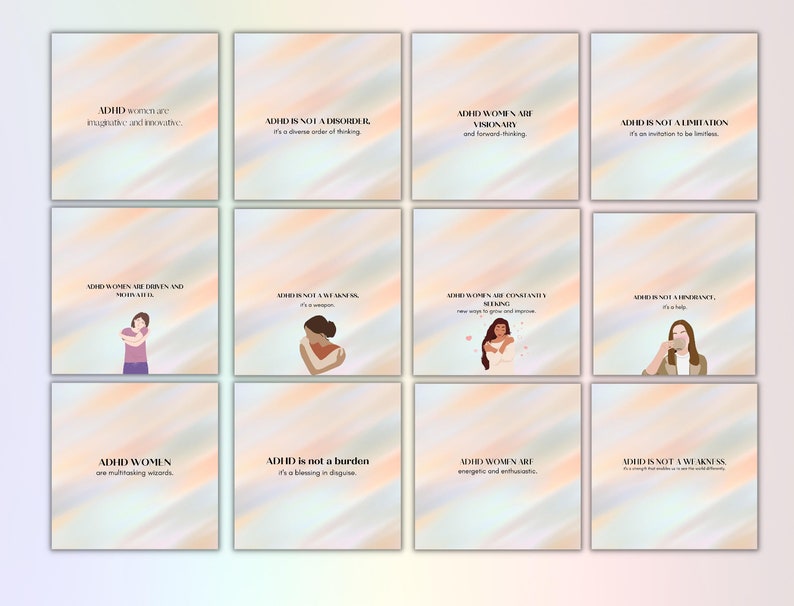50+ ADHD Quotes for Woman | Adhd Instagram Template | Canva Template ...