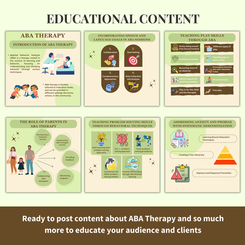 ABA Therapy Templates | Canva Editable ABA Therapy Educational Content ...