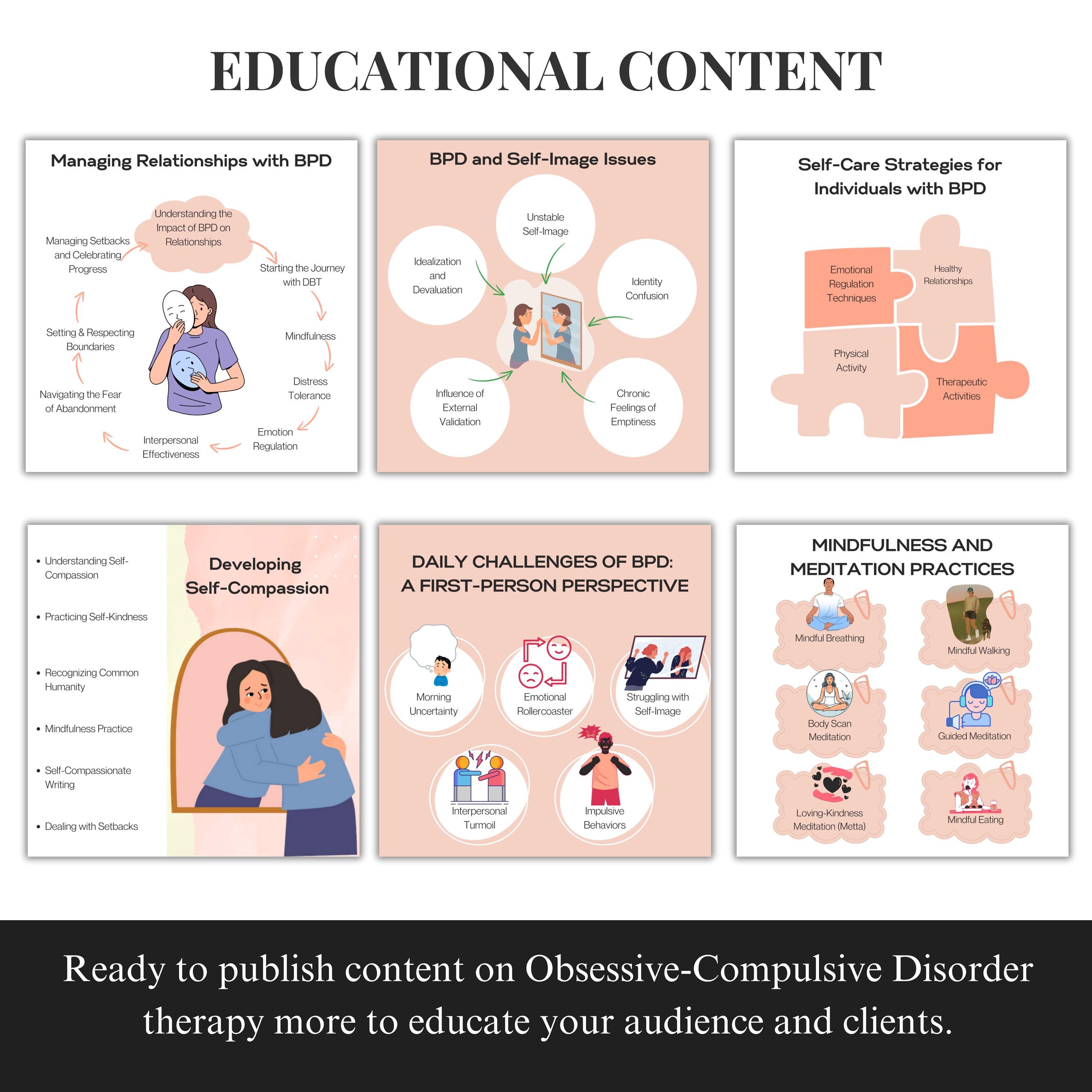 Borderline Personality Disorder Canva Editable Templates | BPD Content ...