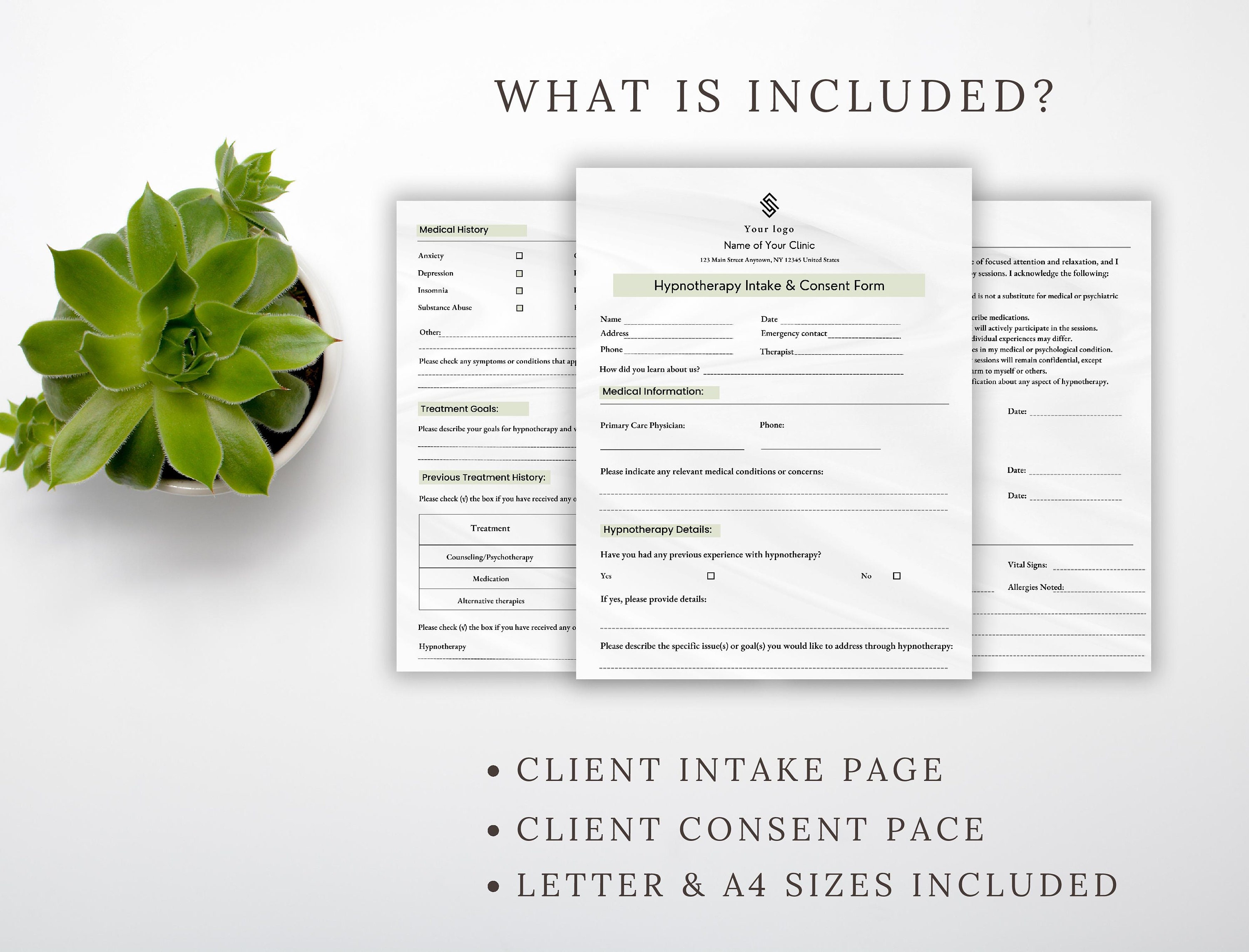 Hypnotherapy Intake Form | Hypnotherapy Consent Form | Hypnotherapy ...