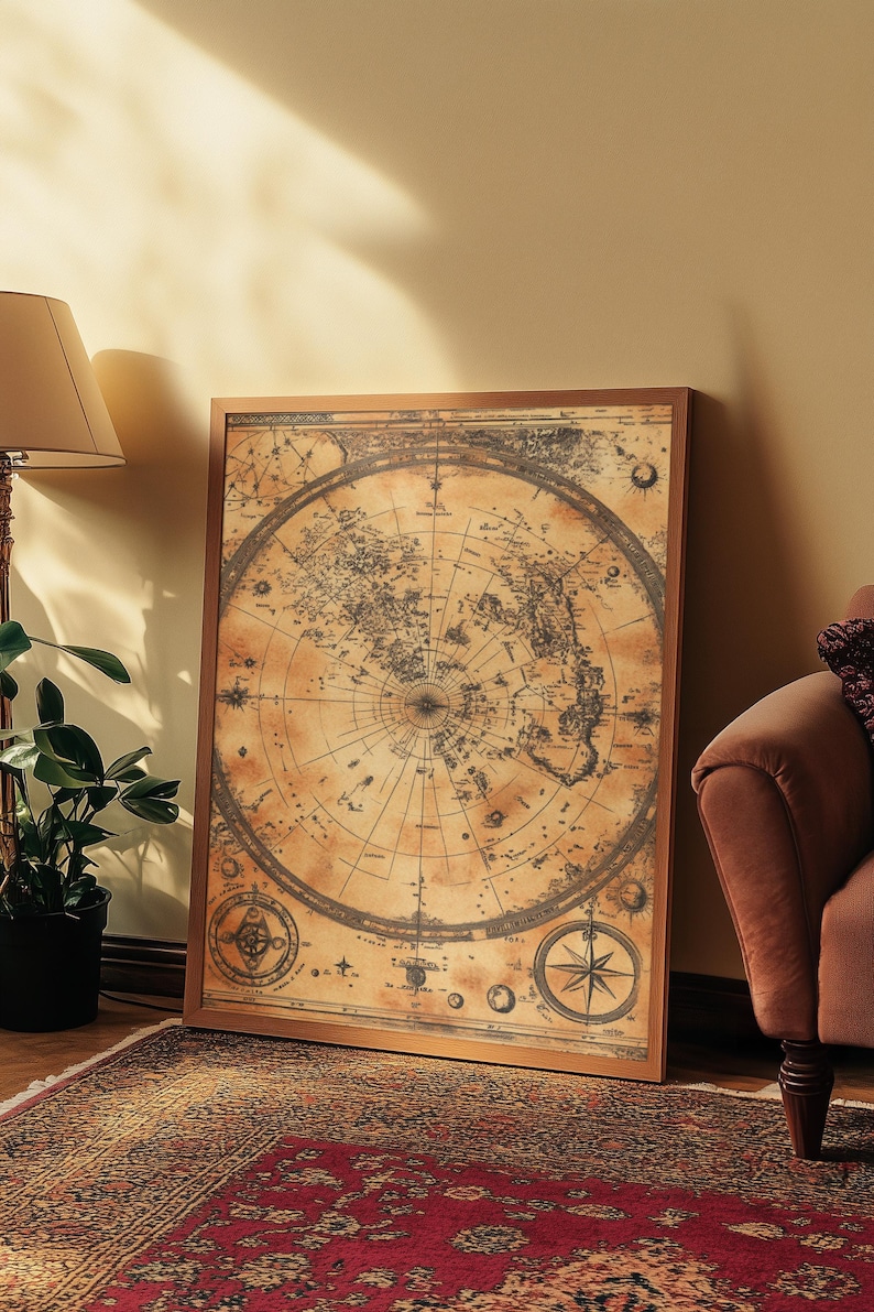 Fantasy Vintage Map Printable – ACOTAR Inspired Wall Art, Antique Style Fictional World Map ...