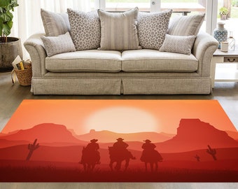Western Cowboy Area Rug - Etsy