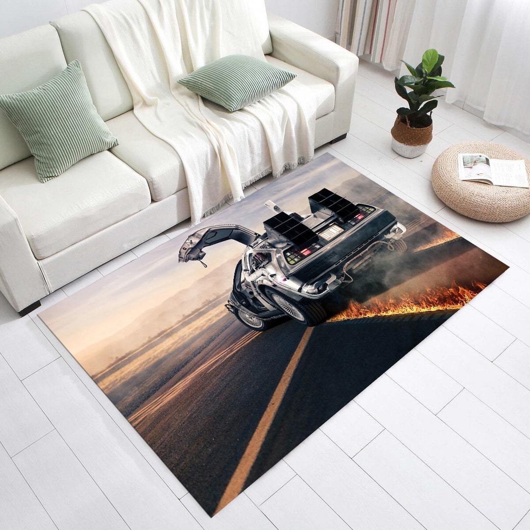 Back to the Future Rug Movie Rug Back to the Future Car - Etsy