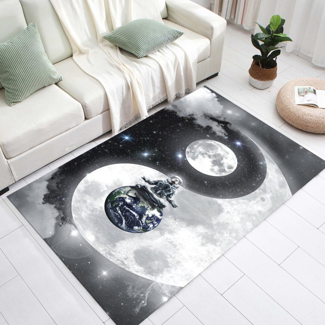 NASA Astronaut Rug Ying Yang Rug Moon Rug Space Rug - Etsy