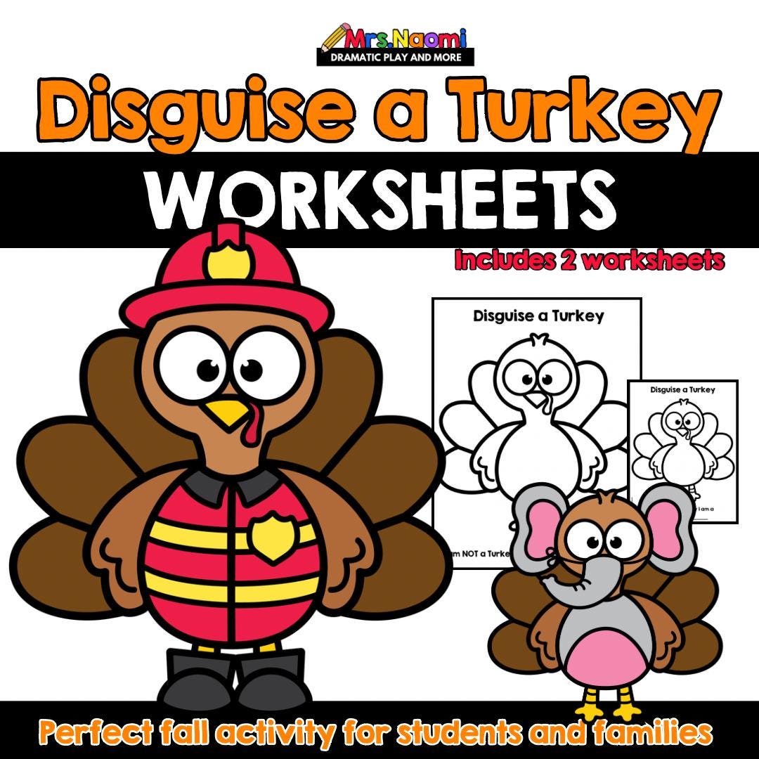 Disguise a Turkey Printable Thanksgiving Creativity Worksheet - Etsy