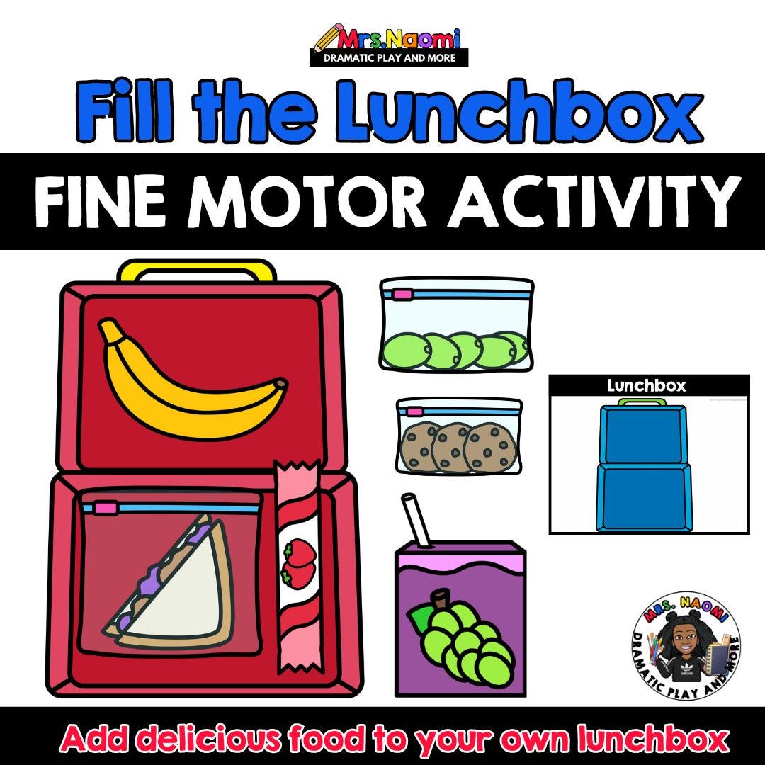 Preschool Lunchbox Activity Printable for Fine Motor and Dramatic Play ...