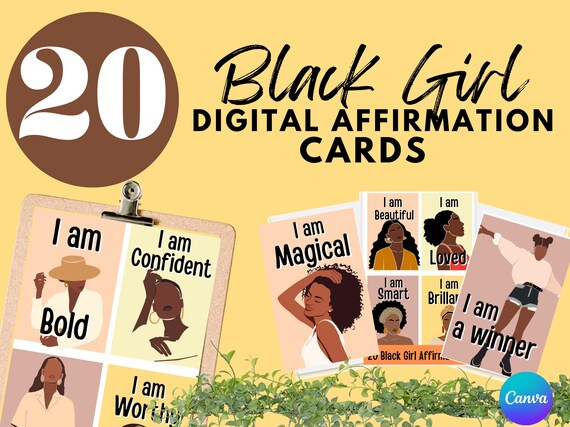 Black Girl Affirmation Cards - Etsy