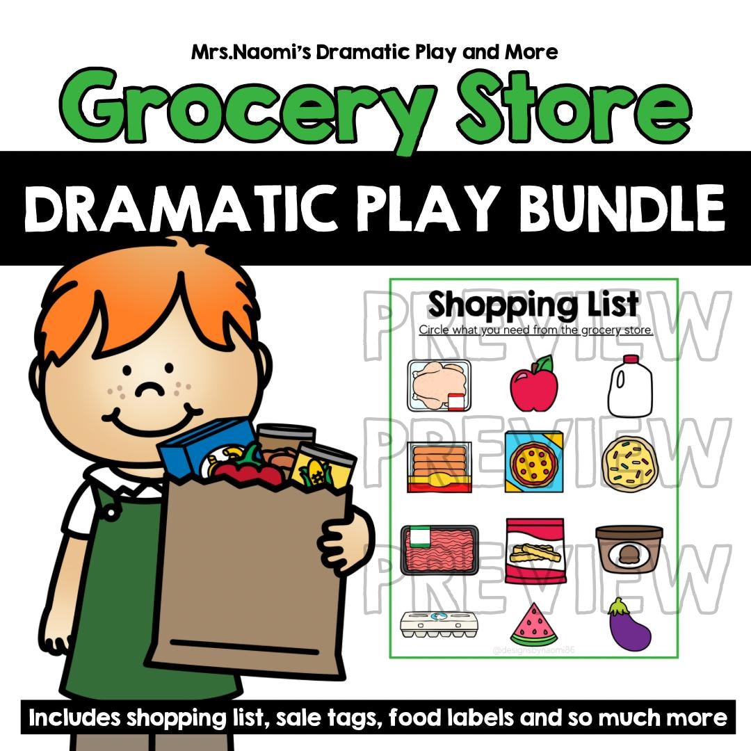 Grocery Store Pretend Play Printable | Dramatic Play (digital Download ...