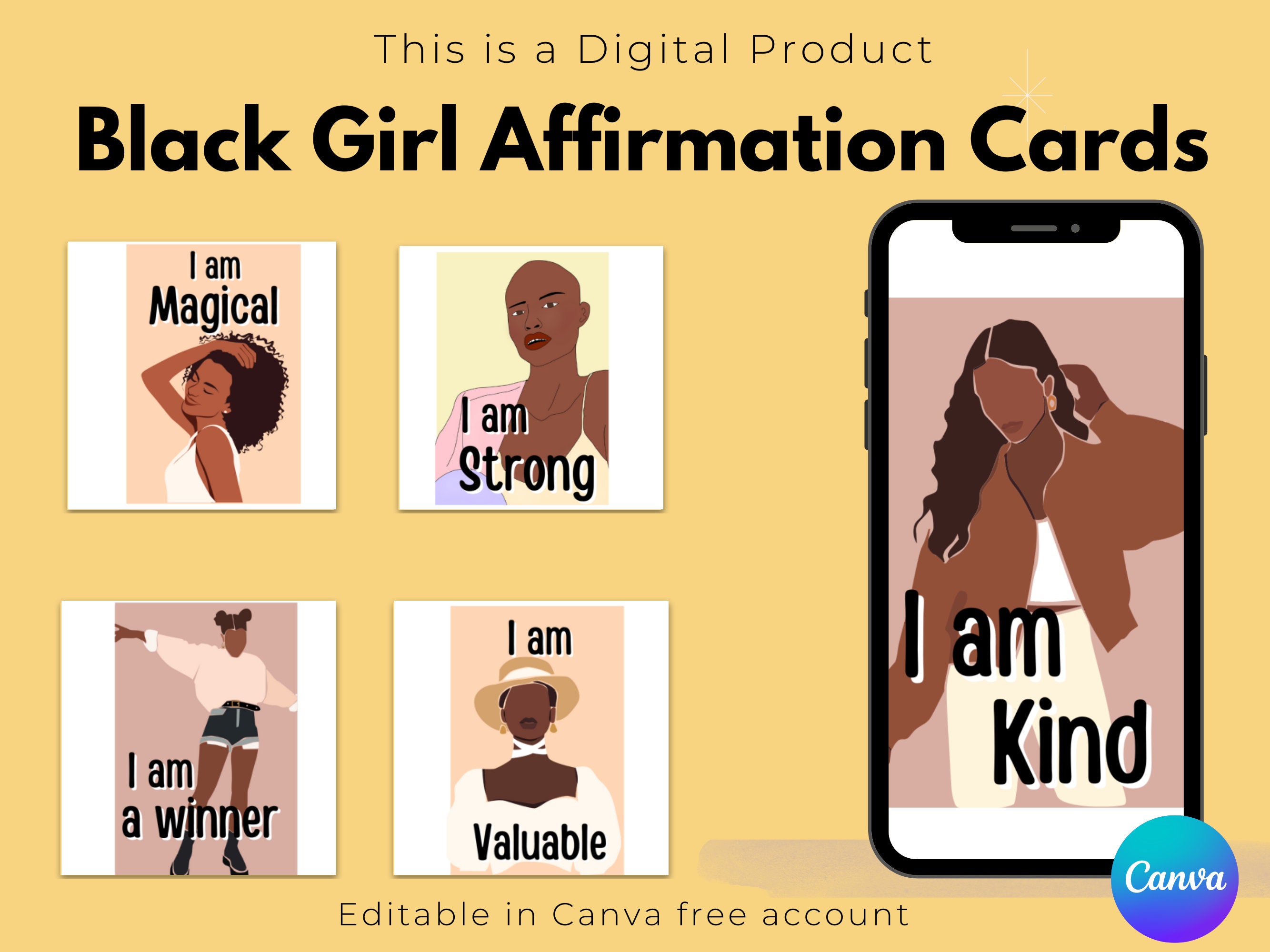 Black Girl Affirmation Cards - Etsy