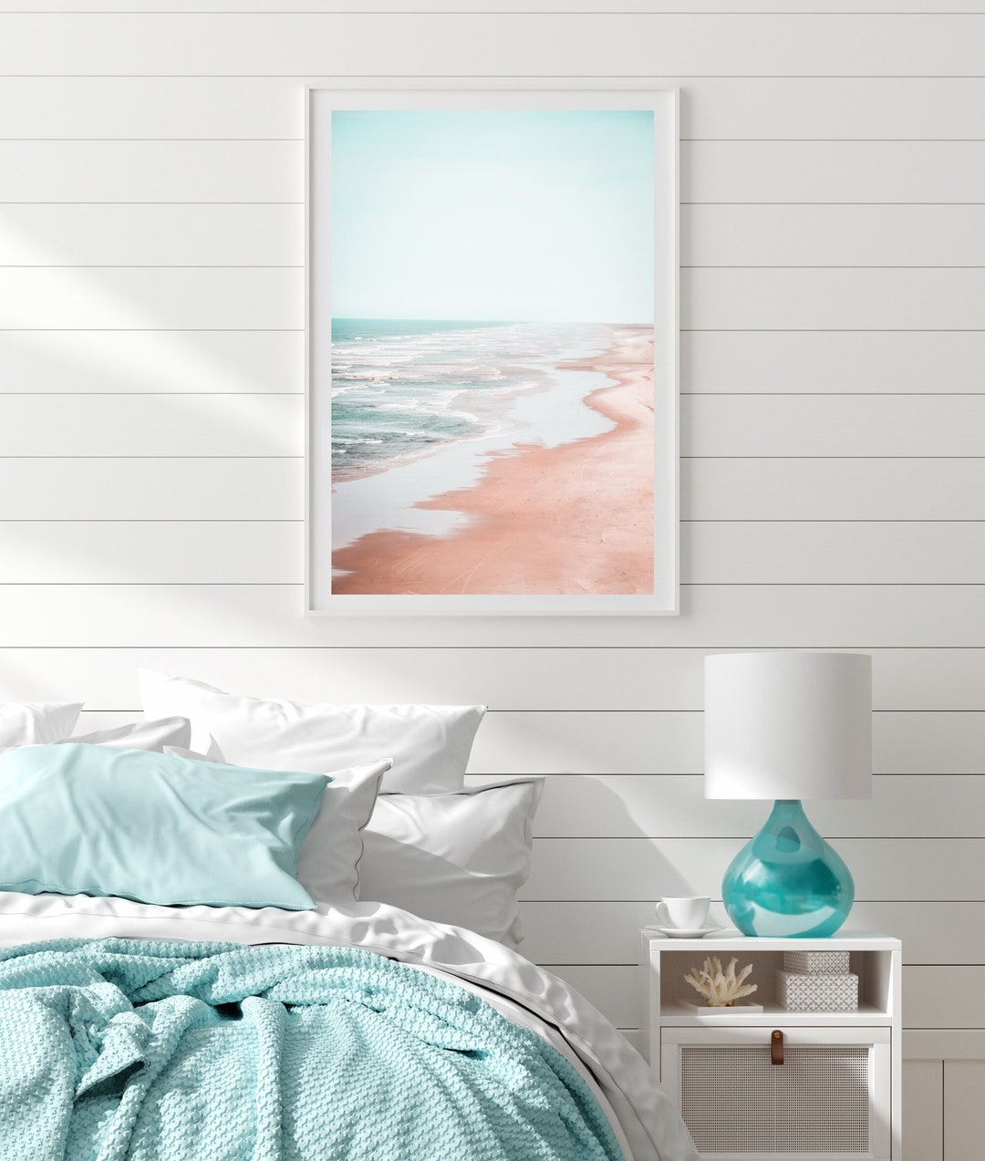 Neutral Beach Photography, Calm Ocean Print, Boho Coastal Wall Art ...