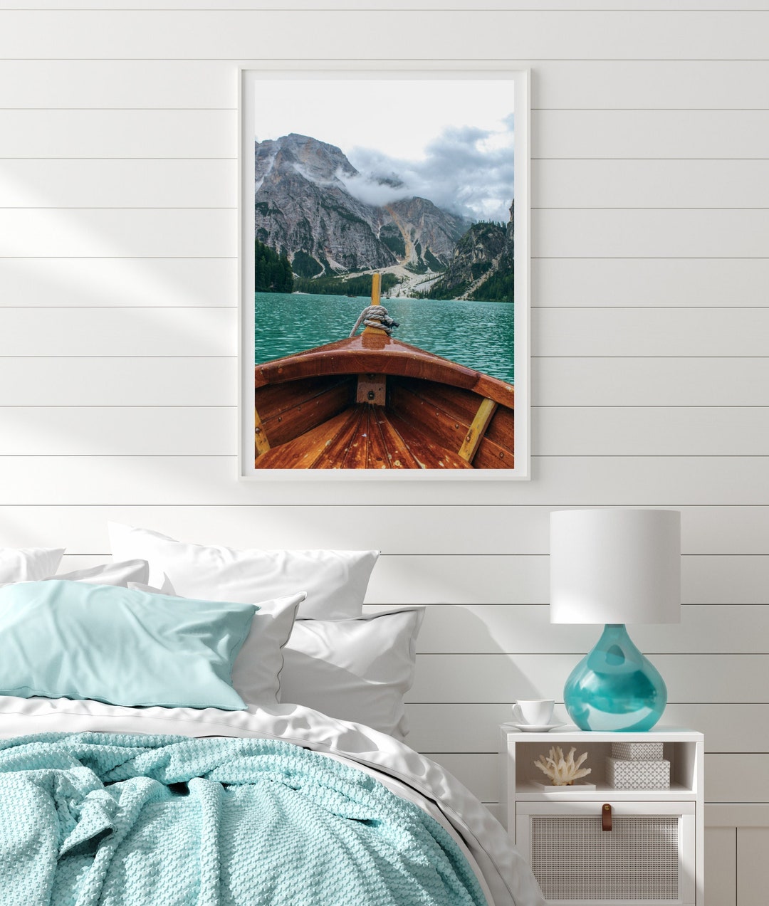 Boat Photography, Mountain Lake Poster, Boat Wall Art, Lake Printable ...