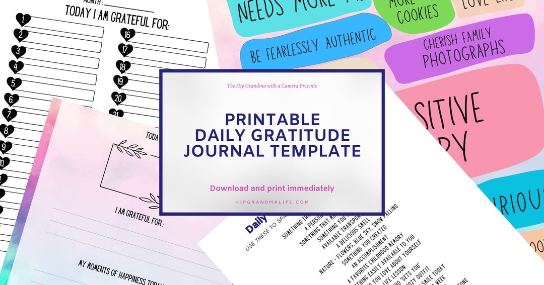 Printable Daily Gratitude Journal Template - Etsy