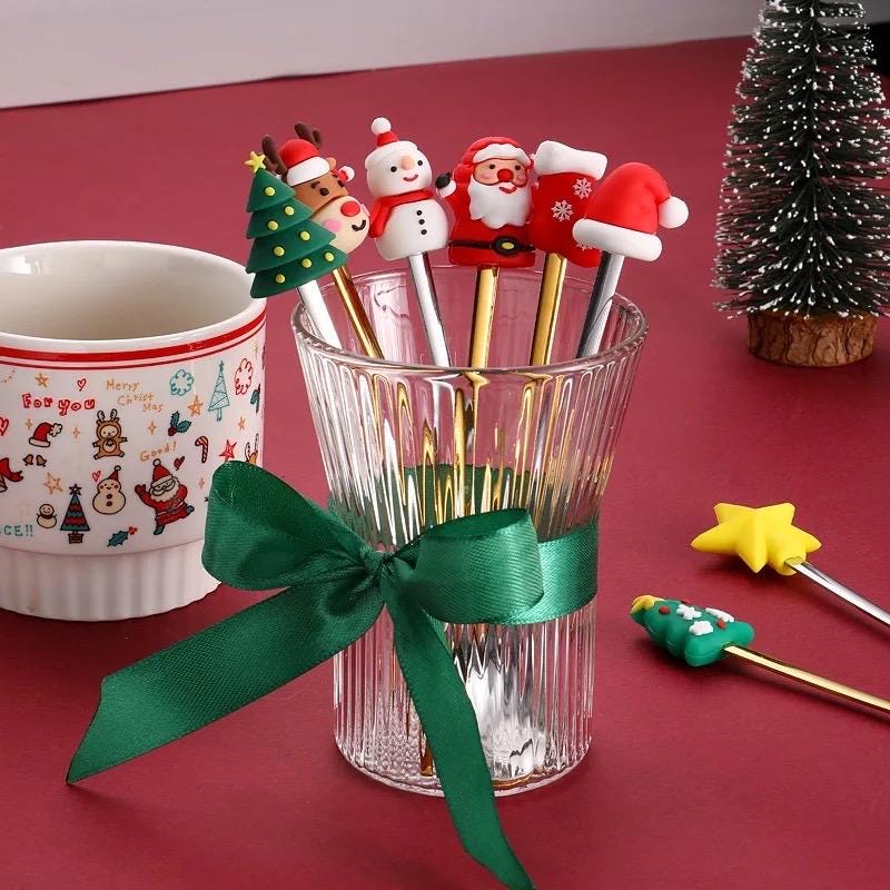 Gold Christmas Utensil Set - 6 Piece Dessert Set & Spoons Gifts - Etsy