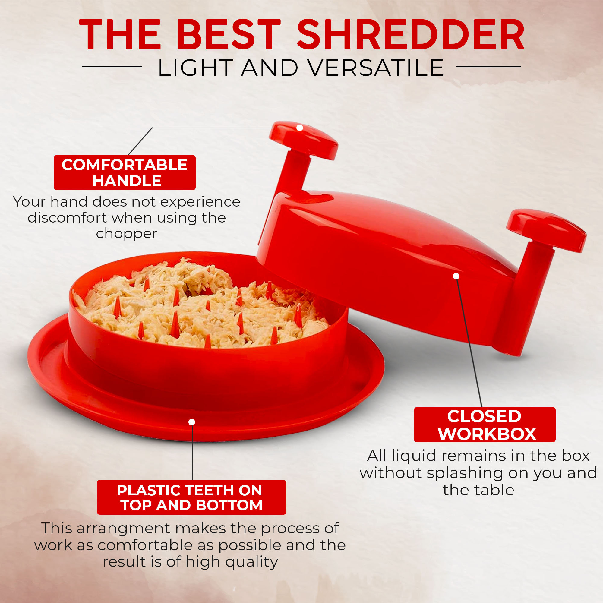 Chicken Shredder Tool: Meat Grinder With Handles & Non-skid Base - Etsy