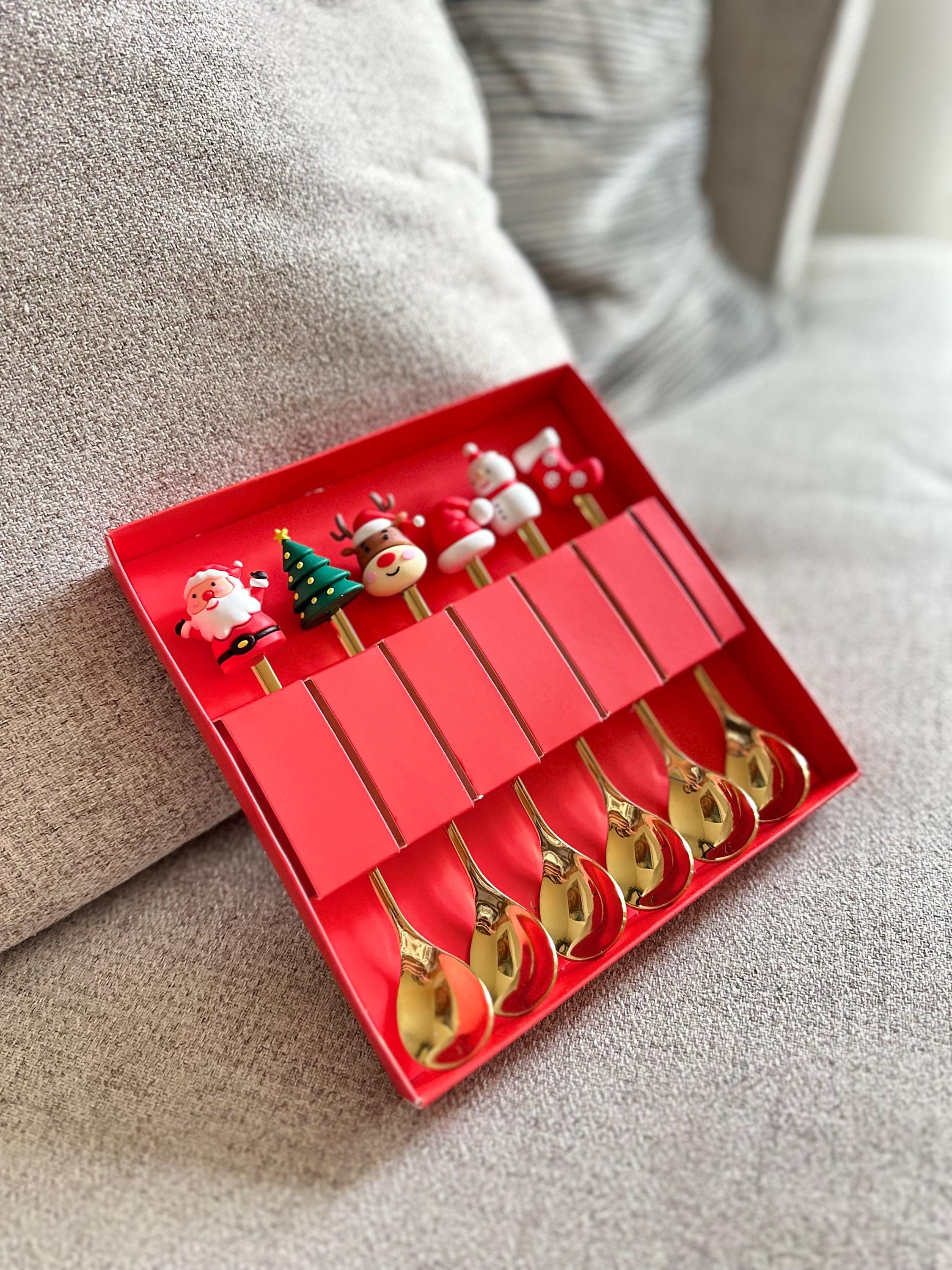 Gold Christmas Utensil Set - 6 Piece Dessert Set & Spoons Gifts - Etsy